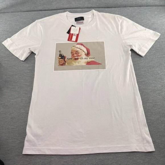 Shirts | Zara Mens Now Its My Time Santa White Small Tshirt A54 | Poshmark